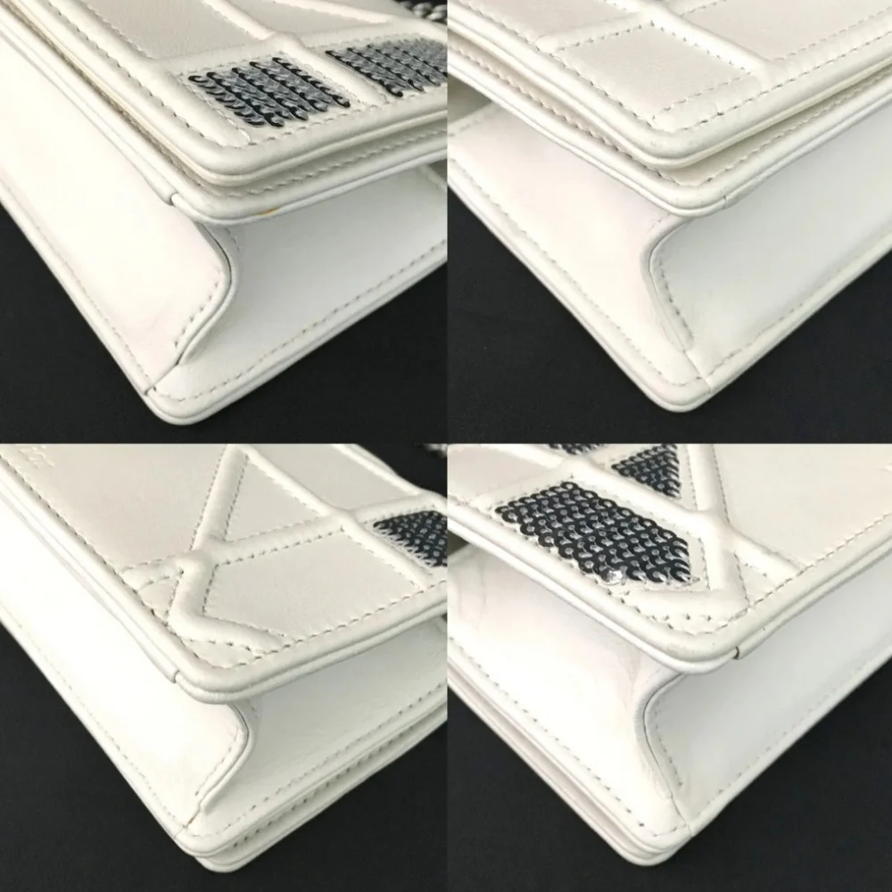 Dior | Bags | Brand New Christian Dior Diorama White Leather Chain ...